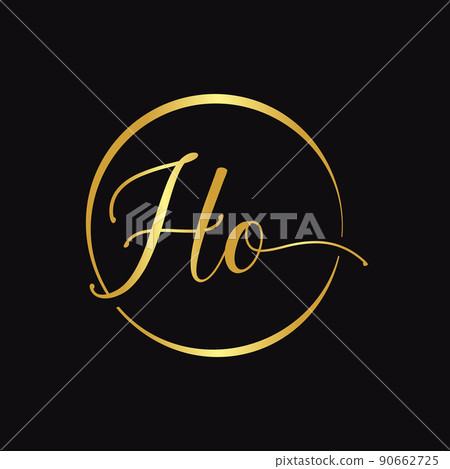 HO Script Logo Design Vector Template. Initial... - Stock Illustration ...