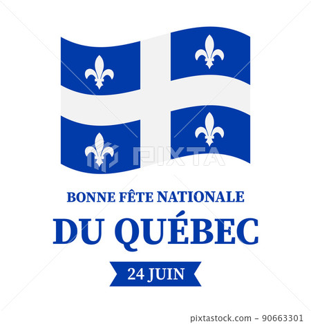 Happy Quebec Day typography poster in French.... - Stock Illustration ...