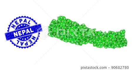 Rosette Rubber Seal With Green Vector Lowpoly... - Stock Illustration ...