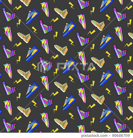 Seamless pattern sport and fitness sneakers,... - Stock Illustration ...