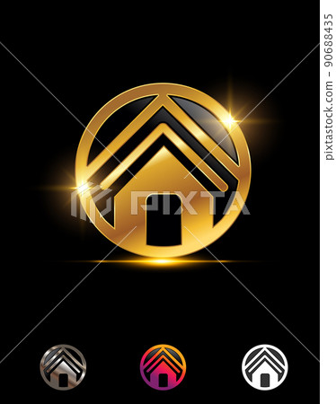Golden Home Symbol Vector Logo Sign - Stock Illustration [90688435] - PIXTA