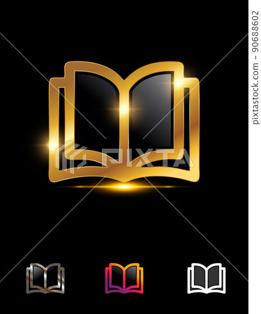 Golden Opened Book Symbol Vector Sign-插圖素材 [90688602] - PIXTA圖庫