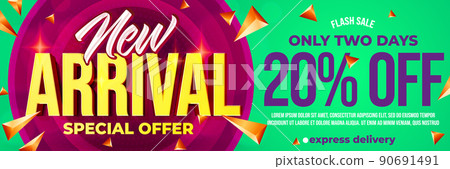New arrival special offer advertising design.... - Stock Illustration ...