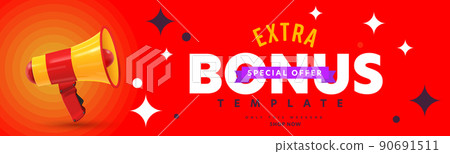 Extra bonus special offer advertisement banner.... - Stock Illustration ...