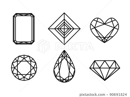 Jewel set line drawing - Stock Illustration [90691824] - PIXTA