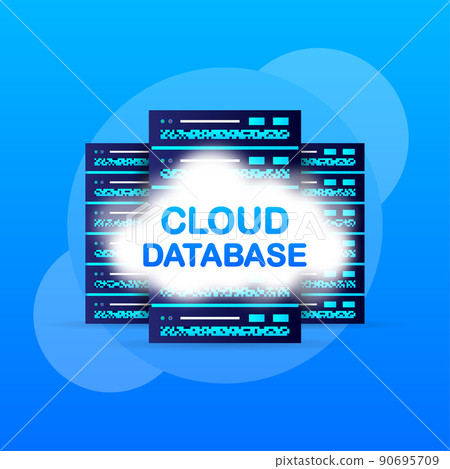 Data base, cloud. Network servers computer... - Stock Illustration [90695709] - PIXTA