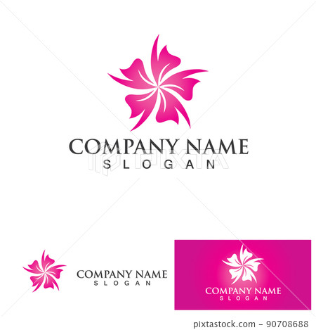 Flower logo vector illustration design template - Stock Illustration ...