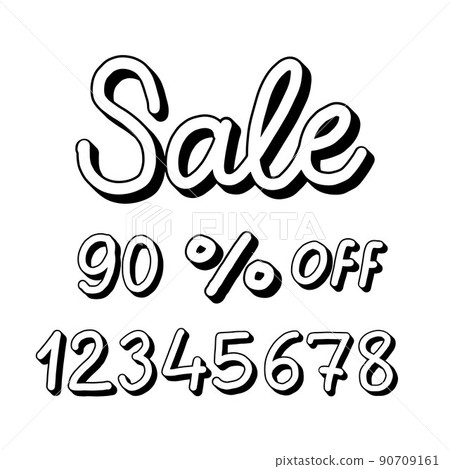 Sale hand lettering set. Design print for... - Stock Illustration ...