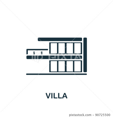 Villa icon. Monochrome simple icon for... - Stock Illustration ...