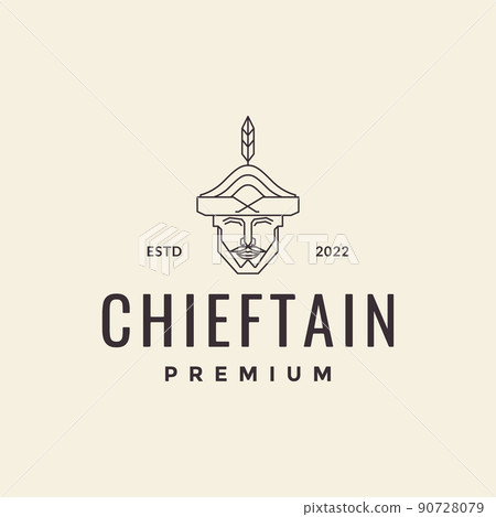 head hipster chieftain logo design vector... - Stock Illustration ...