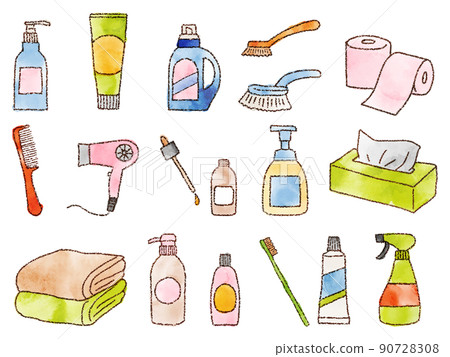 Hand-painted watercolor daily necessities... - Stock Illustration ...