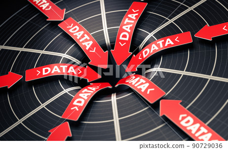 Data collection or aggregation. Populating the... - Stock Illustration ...