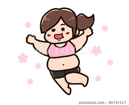 Positive obese woman - Stock Illustration [90743127] - PIXTA