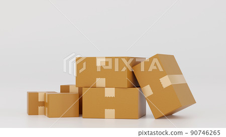 Stack of cardboard box carton or parcel.... - Stock Illustration ...