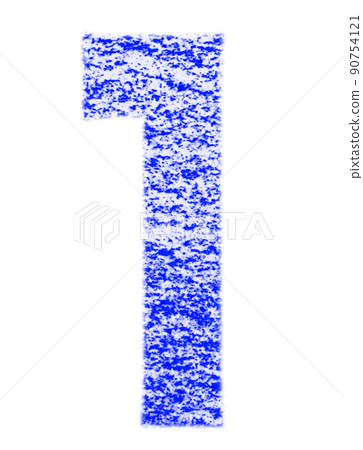 Numbers drawn with crayons 1 Blue background... - Stock Illustration ...