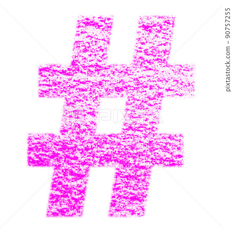 Symbol drawn with crayon Sharp # Pink... - Stock Illustration [90757255 ...