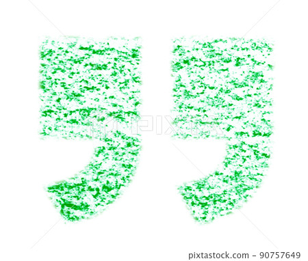 Symbol drawn with crayon Double quote "Green... - Stock Illustration ...