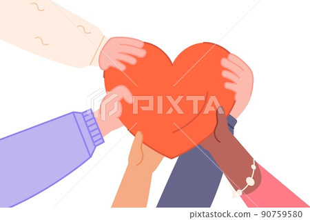 Compassion hands. Humanity aid support in... - Stock Illustration ...