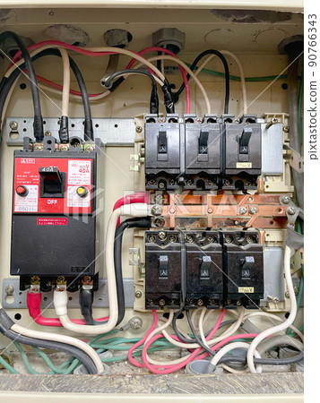 Breaker image of distribution board of old... - Stock Photo [90766343 ...