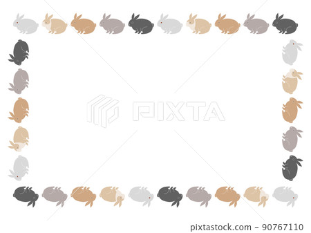 Rabbit pattern illustration frame - Stock Illustration [90767110] - PIXTA