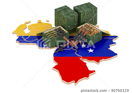 Colombian map with weapons. Military supplies... - Stock Illustration ...