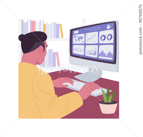 Analyzing data isolated cartoon vector... - Stock Illustration ...