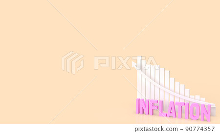 The inflation word and chart for business... - Stock Illustration ...