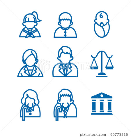 Generation Icon Set-Election Politics - Stock Illustration [90775316 ...