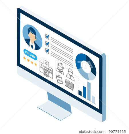 Male Candidate Information Displayed on Desktop... - Stock Illustration ...