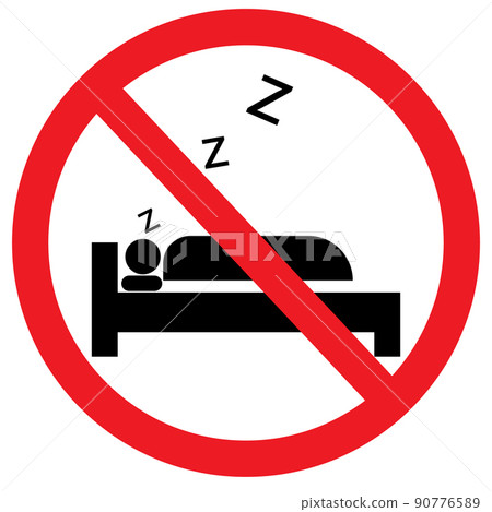 No sleeping icon on white background. sleeping... - Stock Illustration ...