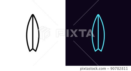 Outline surfboard icon, with editable stroke.... - Stock Illustration ...
