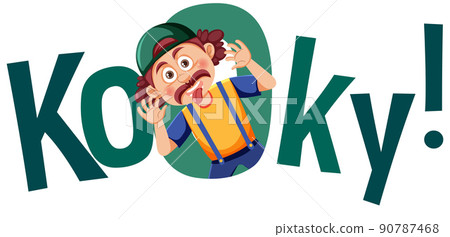 Playful cartoon character with kooky word... - Stock Illustration ...