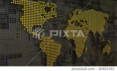3d technology world map background. Digital... - Stock Illustration ...