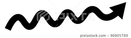 Gradually rising arrow icon - Stock Illustration [90805789] - PIXTA