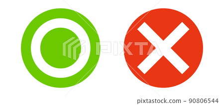 Correct and incorrect answers Circle and cross... - Stock Illustration ...