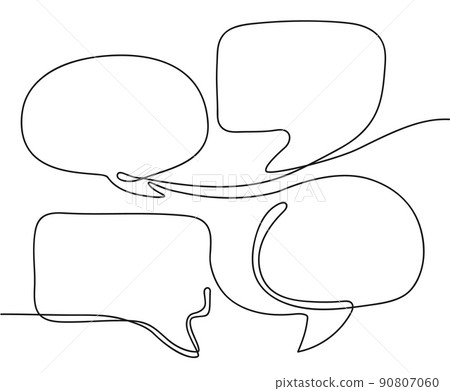 One line dialog. Talk messages, continuous line... - Stock Illustration ...
