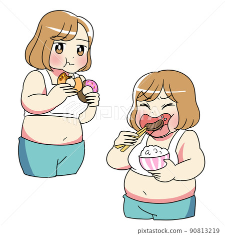 Illustration of a fat woman with bob hair... - Stock Illustration ...