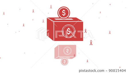 Illustration of red coin with dollar sign... - Stock Illustration ...