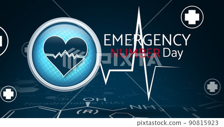Illustration of emergency number day text with... - Stock Illustration ...