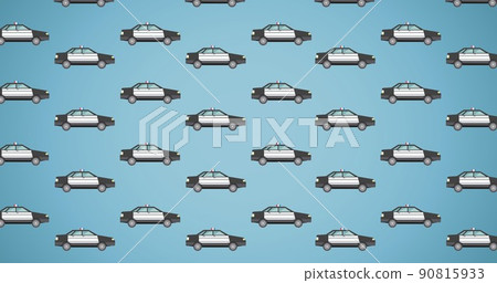 Full frame shot of police cars on blue background - Stock Illustration ...