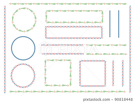 Watercolor wreath, border frameset - Stock Illustration [90818448] - PIXTA