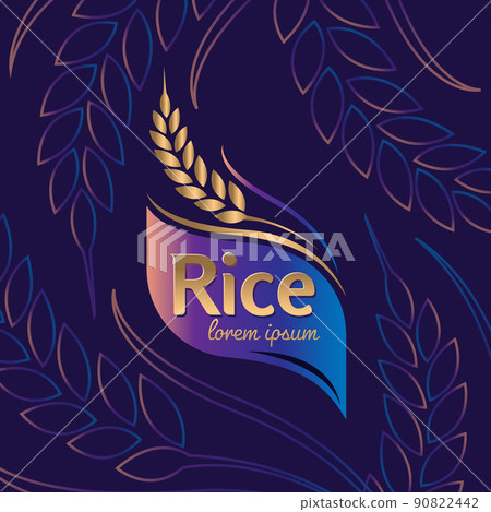 paddy rice premium organic natural product... - Stock Illustration ...
