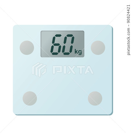 Vector illustration of digital scale 60kg display - Stock Illustration ...