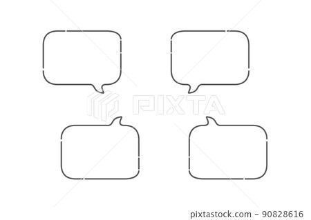 White rounded rectangular balloon 4-piece set - Stock Illustration ...