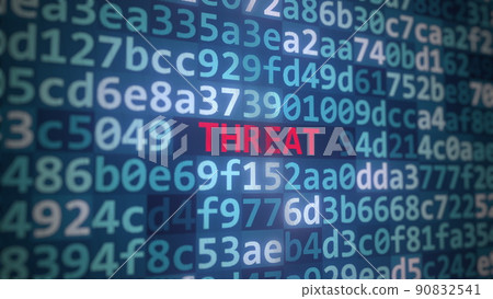 THREAT text and source code on the computer...-插圖素材 [90832541] - PIXTA圖庫