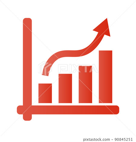 Red bar chart chart icon - Stock Illustration [90845251] - PIXTA