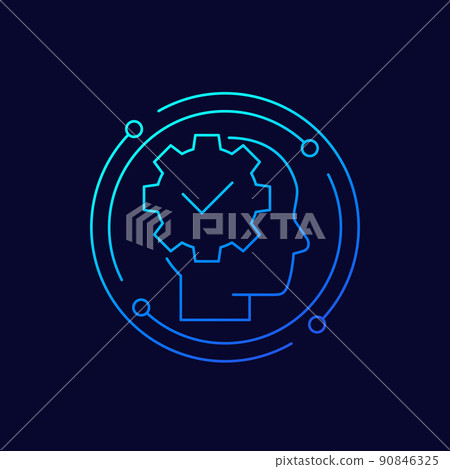 ability line vector icon with a head - Stock Illustration [90846325 ...