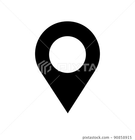 Map pin silhouette icon - Stock Illustration [90858915] - PIXTA