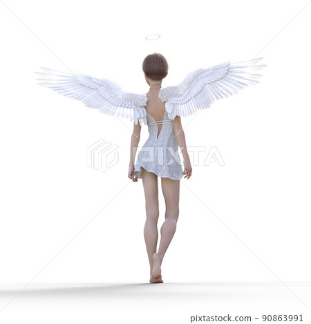 Beautiful leg angel perming 3DCG illustration... - Stock Illustration ...