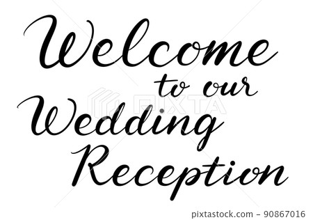 Handwritten text on the welcome board for the... - Stock Illustration ...